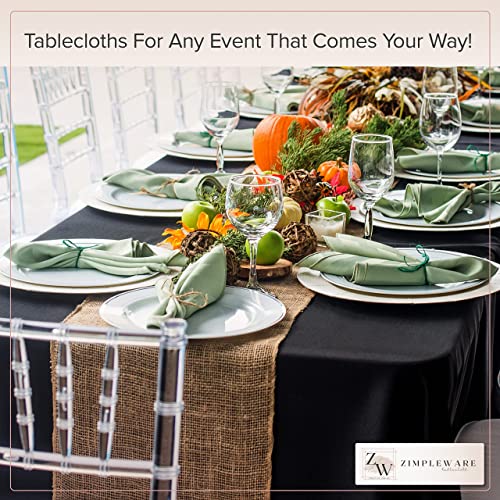 ZIMPLEWARE Premium Black Plastic Table Cloth Disposable (6 Pk) Plastic Tablecloths for Rectangle Tables (54in x 108in) Party Table Cloths Disposable for 6ft to 8ft Rectangle Tables