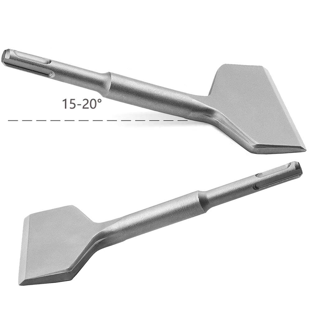 Wide Tile & Thinset Chisel, 3" x 10" Wall and Floor Scraper Shank for SDS-Plus Rotary and Demolition Hammers