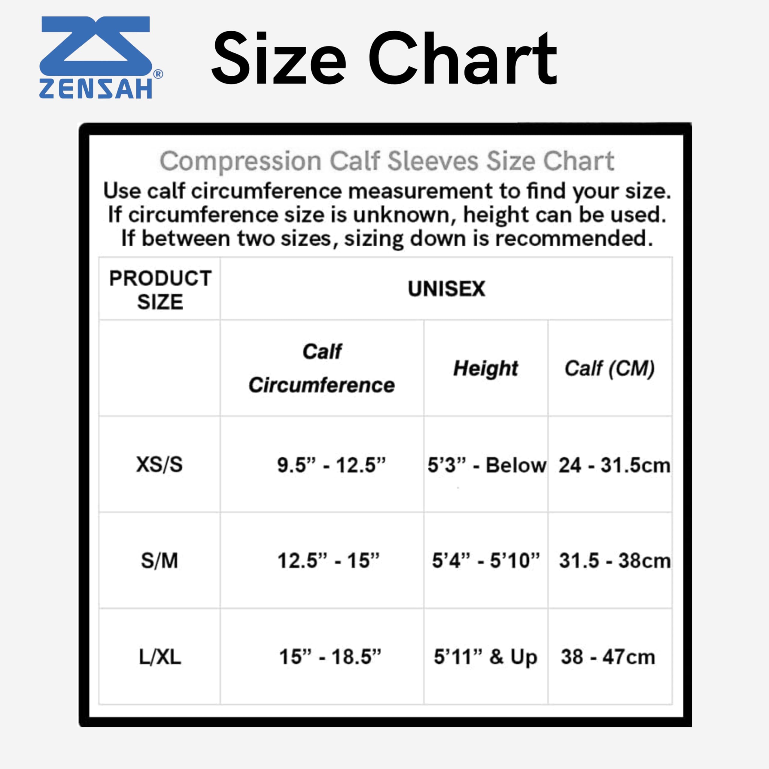 Zensah Running Leg Compression Sleeves – Shin Splint, Calf Compression Sleeve, Made in USA for Sports, Travel, Men and Women (Black, Large/X-Large)