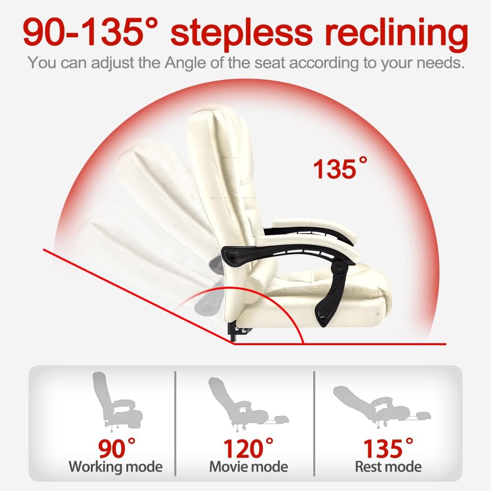 XUEGW Home Computer Chairs Office Chairs Big and Tall Desk Chair Back Support Computer Desk Chair Ergonomic High Back Cushion Lumbar Back Support…
