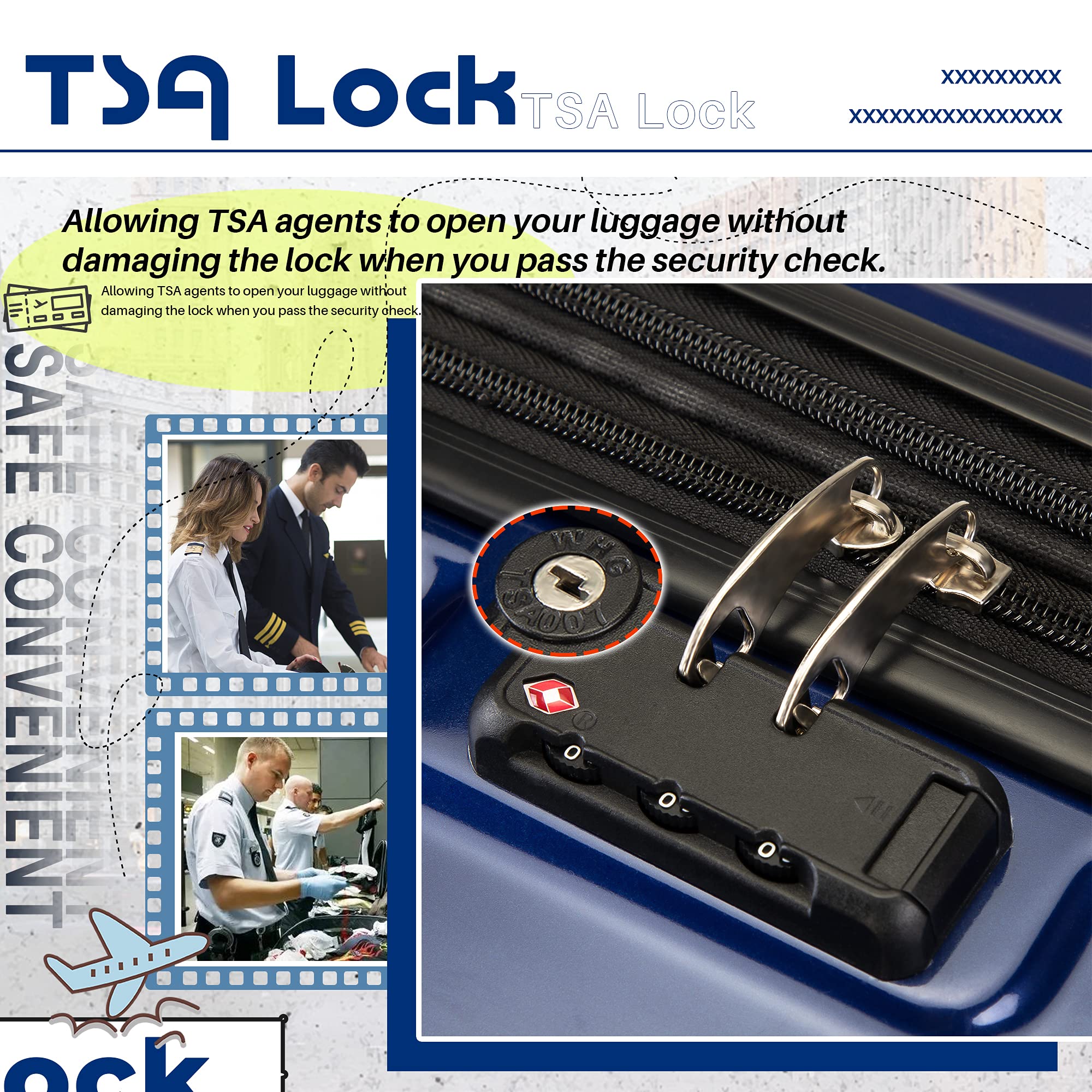 VLIVE Suitcase with Wheels Set, Expandable Hardshell Luggage Set with TSA Lock, 3 Piece Set (20/24/28) (Deep Blue)
