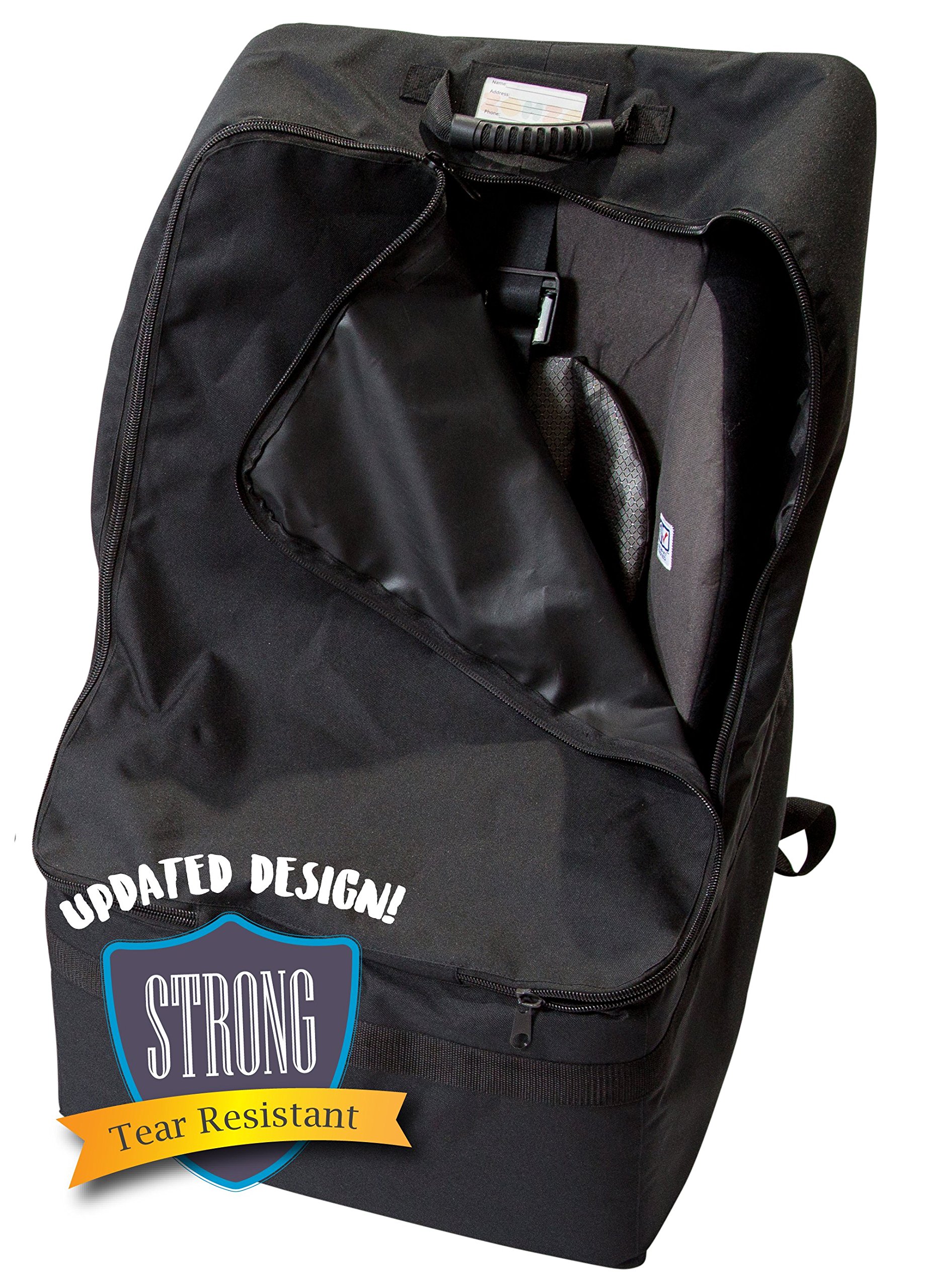 Zohzo Car Seat Travel Bag - Adjustable Padded Backpack for Car Seats (Black)