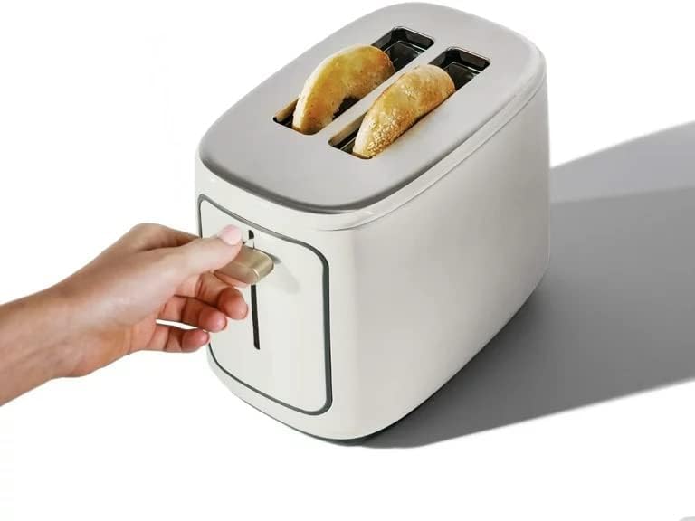 Touchscreen Toaster, Toaster with Touch-Activated Display, Kitchenware by Drew Barrymore (2-Slice, White Icing)
