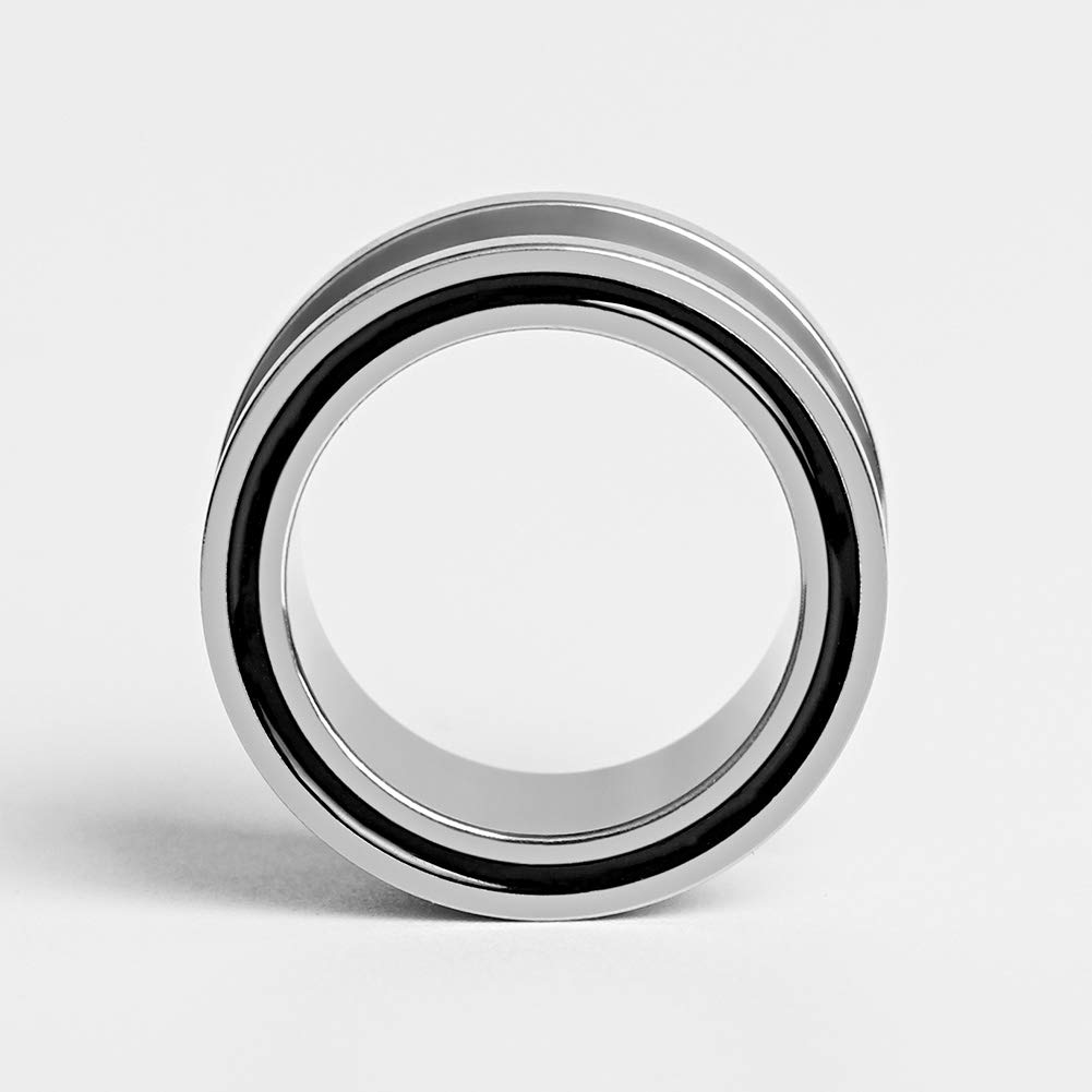 TBOSEN 2 pairs Stainless Steel Ear Plugs Black Gauges Stretching Screw Fit Tunnels Expander Piercing Jewelry
