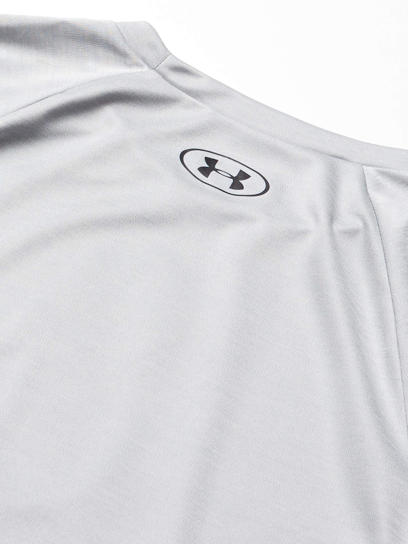 Under Armour Boys' Tech Split Logo Hybrid T-Shirt, Mod Gray (011)/Black, Youth Small