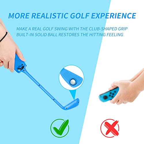 The Club for Mario Golf Super Rush, Golf Game Controller Grips for Super Mario Switch Game, 2 Pack Blue Red Clubs for Switch Mario Golf Club for Super Mario Golf Game