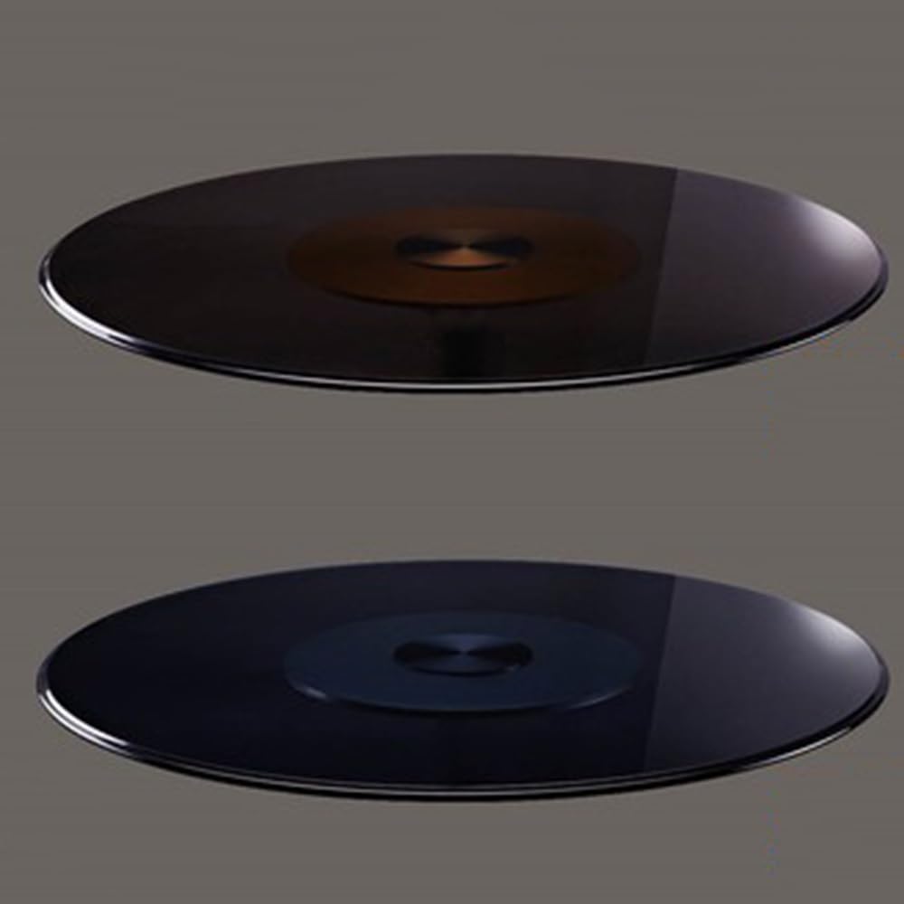 VERDDE Black/Brown Glass Lazy Susan Turntable - 24/27/30/36/40 Inch - Large Round Dining Table Rotating Tray, Scratch-resistant, Thickness 12mm. (Color : Black, Size : 70 cm (27 in))