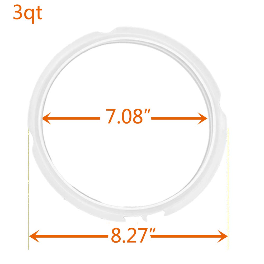 ZLR 3 Packs Silicone Sealing Ring for Instant Pot 3 Quart Color, Fits IP-DUO Mini 3qt, IP-LUX Mini 3 qt, IP DUO Plus 3Qt BPA Free (Red/Clear/Blue, 3)