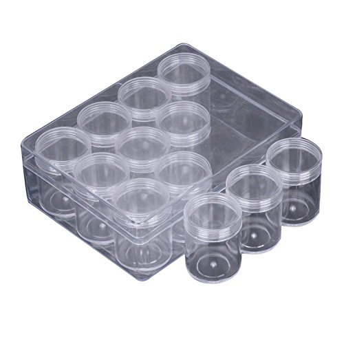 TDOTM 12 Grids Transparent Plastic PS Jewelry Earring Beads Sewing Pills Beads Organizers Storage Bottle(1 Pack)