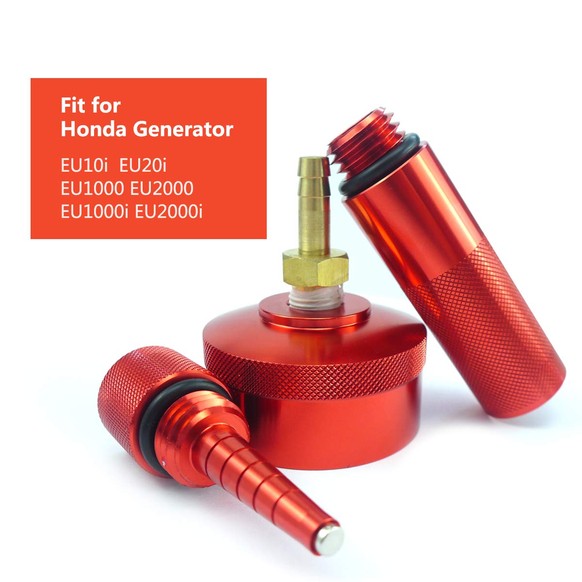 TIKSCIENCE Generator Extended Run Gas Cap Adapter Fit for Honda EU2000i EU1000i 1/4' NPT Hose Line Generator Fuel Extender w/Brass Hose Fitting