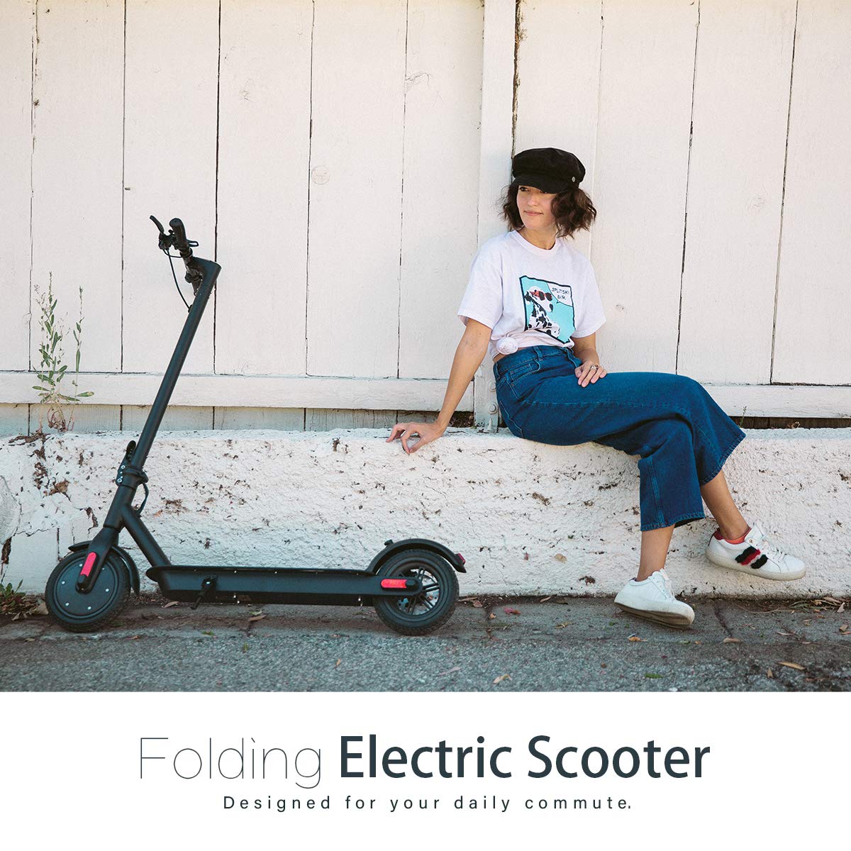 XPRIT Electric Scooter, Up to 15 Miles Range, 2 Gear Speed Mode (Black, 8.5''Wheel)