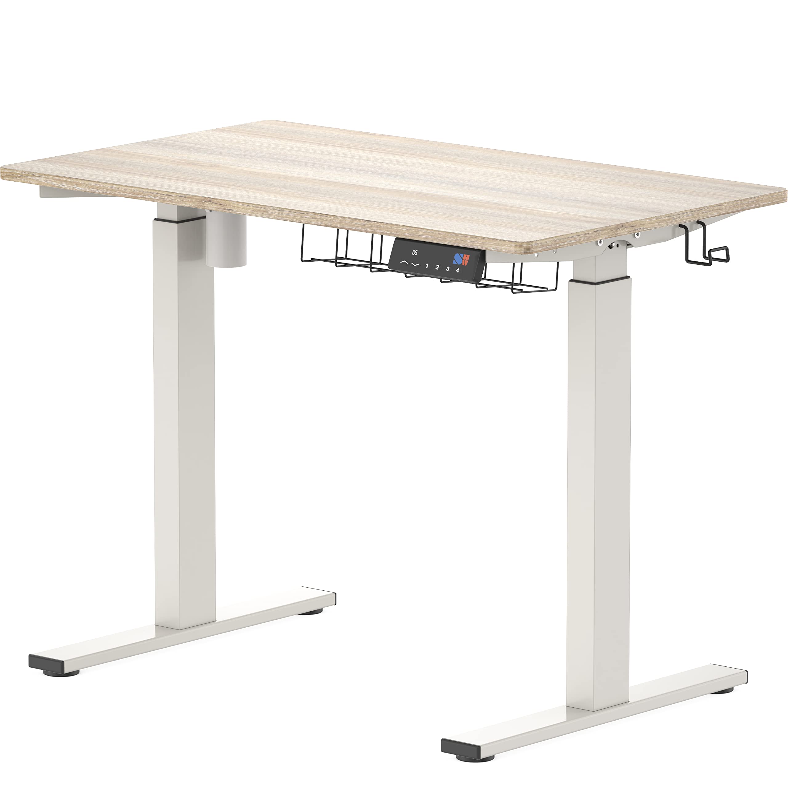 SHW Memory Preset Electric Height Adjustable Standing Desk, 40 x 24 Inches, Maple