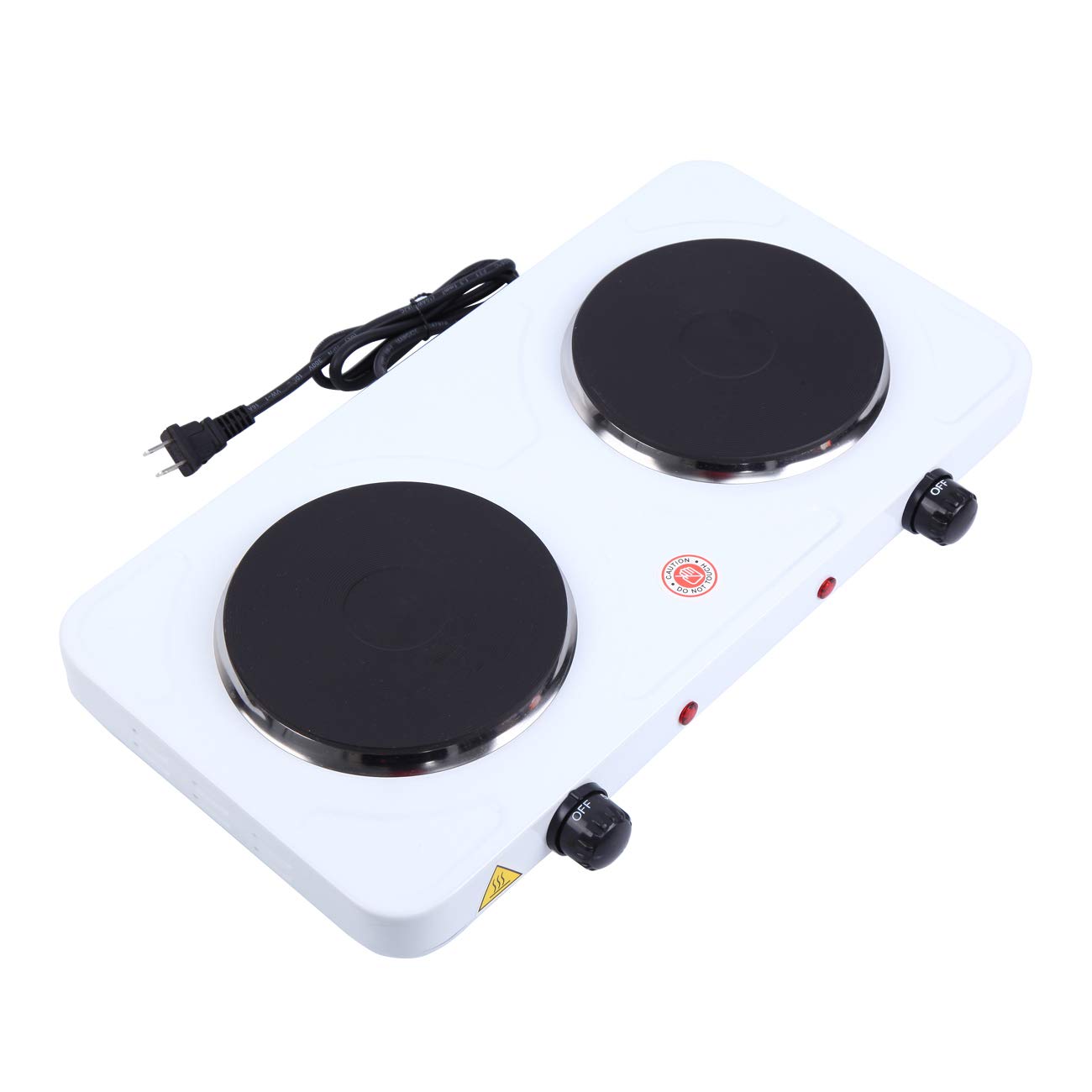 XuanYue Portable Electric Double Buffet Burner 2000W Portable Countertop Stove Heater with Temperature Control for Fast Cooking at Home,in Office,Buffet,Small Apartment