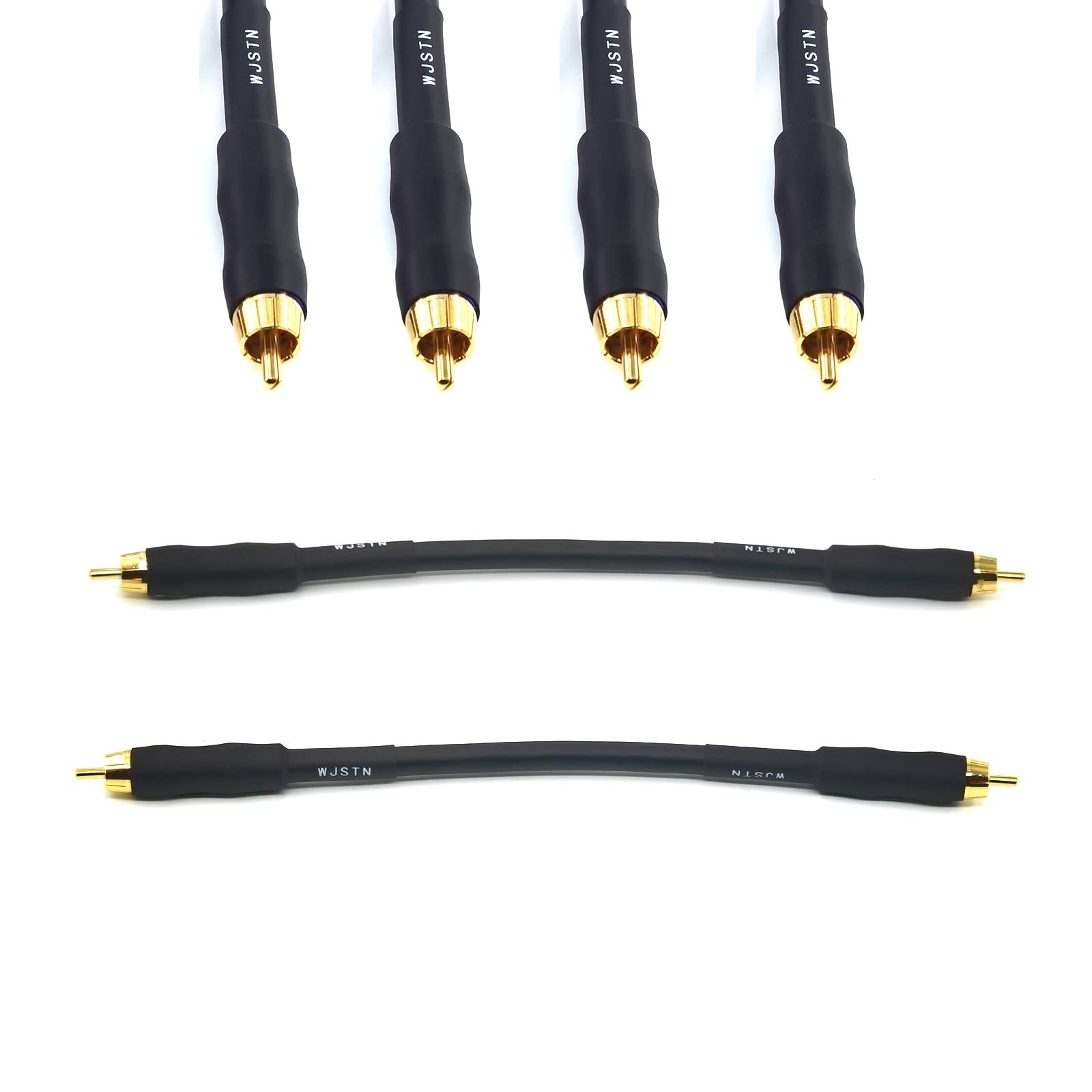 WJSTN RCA to RCA Audio Cable RCA Male to Male Stereo Audio Cable , for Home Theater, HDTV, Amplifiers, Hi-Fi Systems 2-Pack (6 inches)