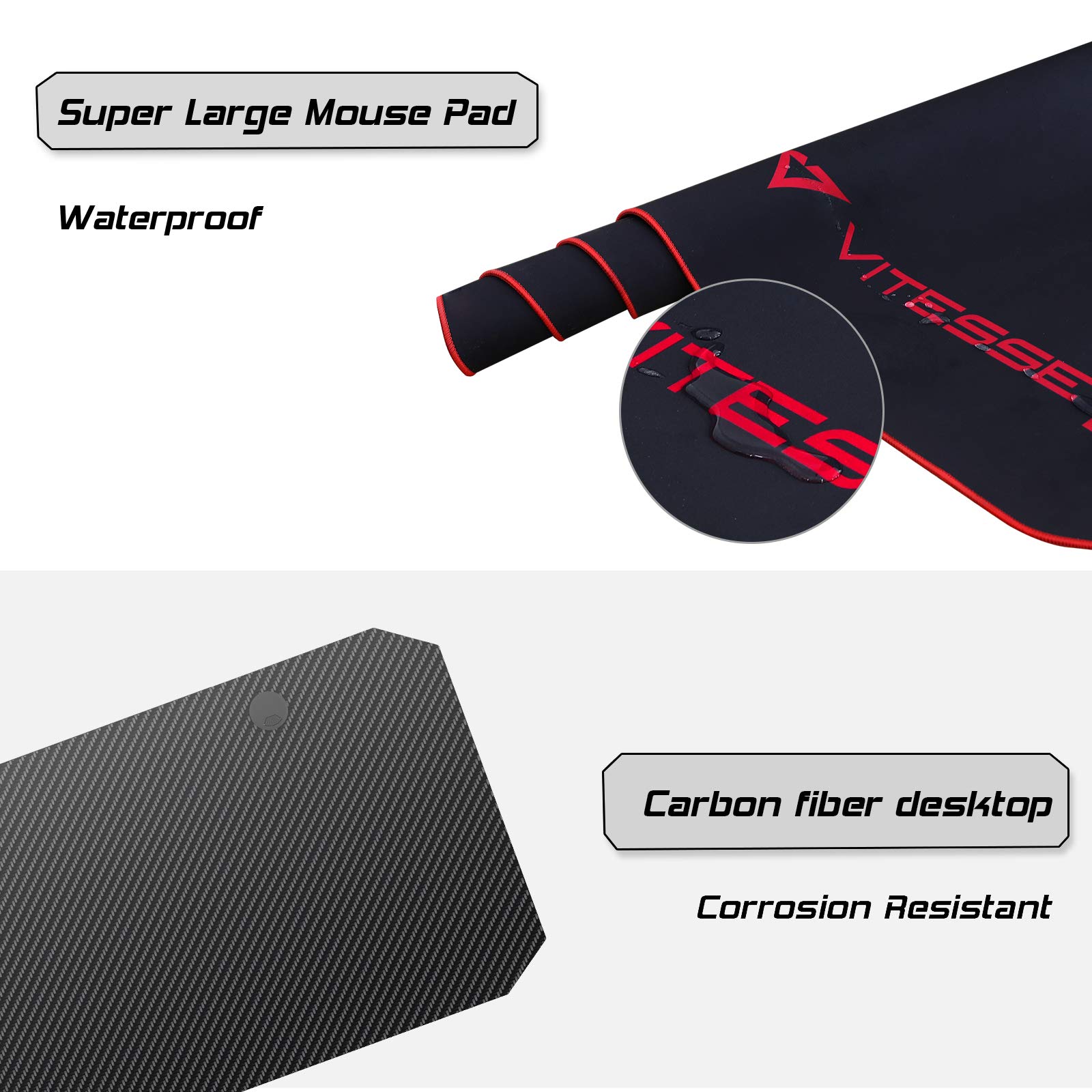 Waleaf Gaming Desk 55 inch, Gaming Computer Desk, PC Gaming Table, T Shaped Racing Style Professional Gamer Game Station with Large Mouse pad, Gaming Handle Rack, Cup Holder…