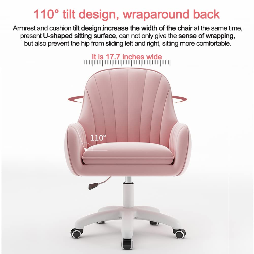 XUEGW Home Office Chair Computer Chair with Mid-Back Upholstered Modern Tufted Computer Task Chair Swivel Height Adjustable Velvet Accent Chair…