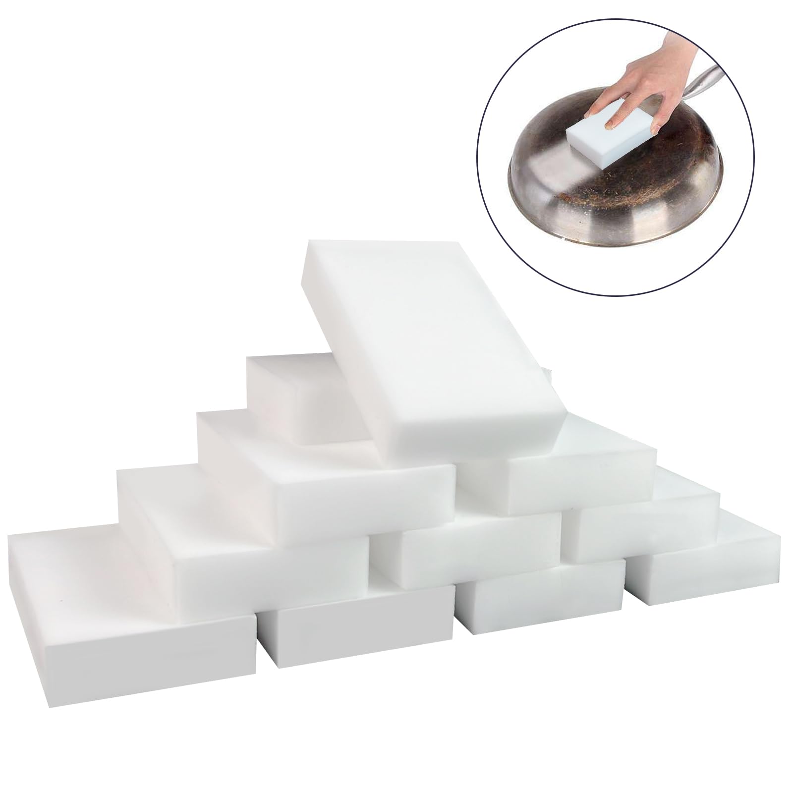 Zmarthumb Magic Sponges Eraser, Melamine Sponge Foam Pads,30 Pack Multi-Functional Household Cleaning Sponge in Bulk for Kitchen,Furniture,Bathroom,Bathtub,Sink,Floor, Baseboard, Wall Cleaner