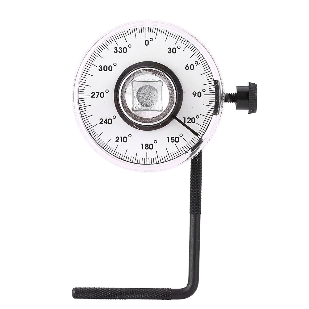 YHG Adjustable Angular Gauge, 1/2" Drive Angular Gauge with Wrench Car Auto Meter Tool for Drive Measurer Car Garage