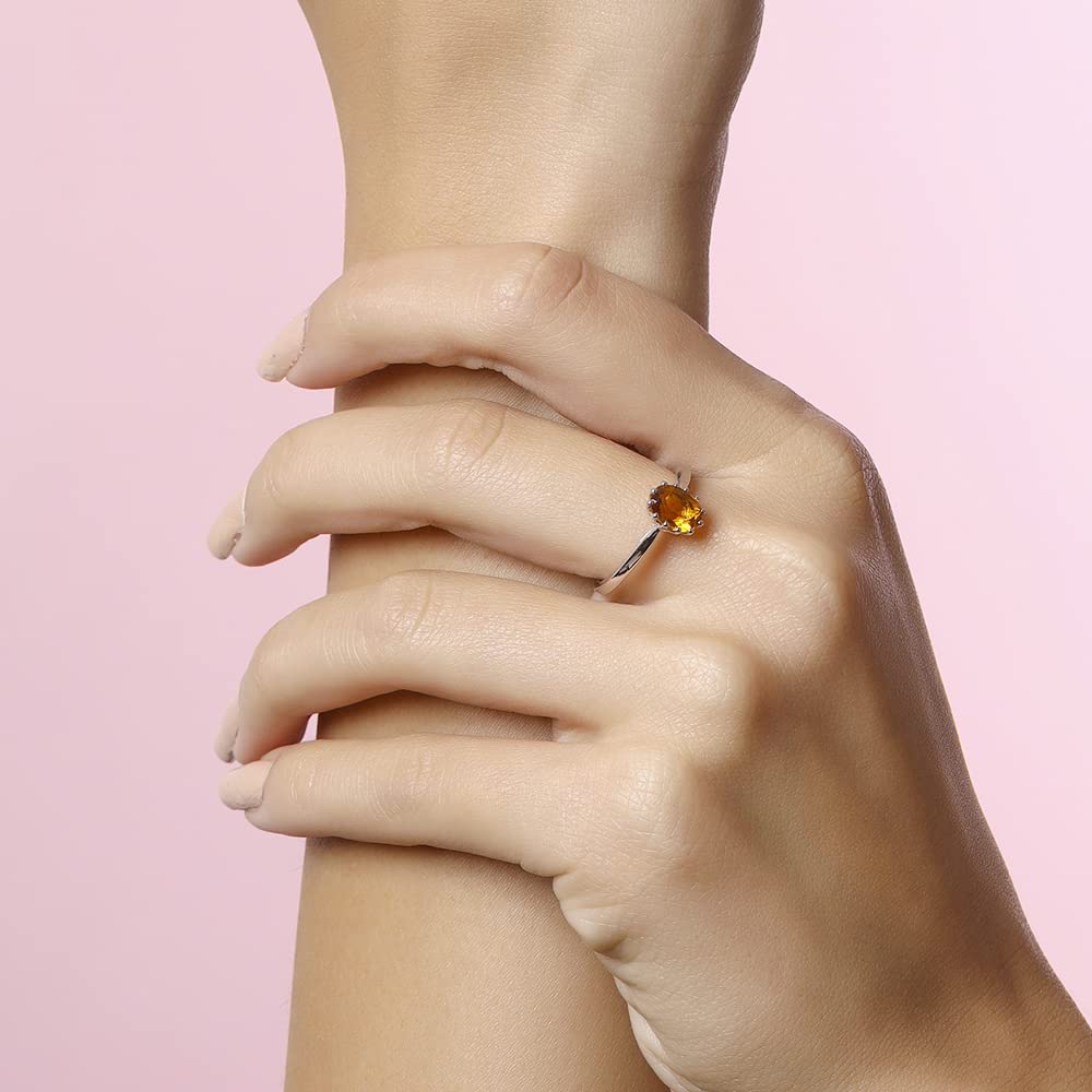 YoTreasure 1.0 ct. t.w. Citrine Dainty Ring in .925 Sterling Silver