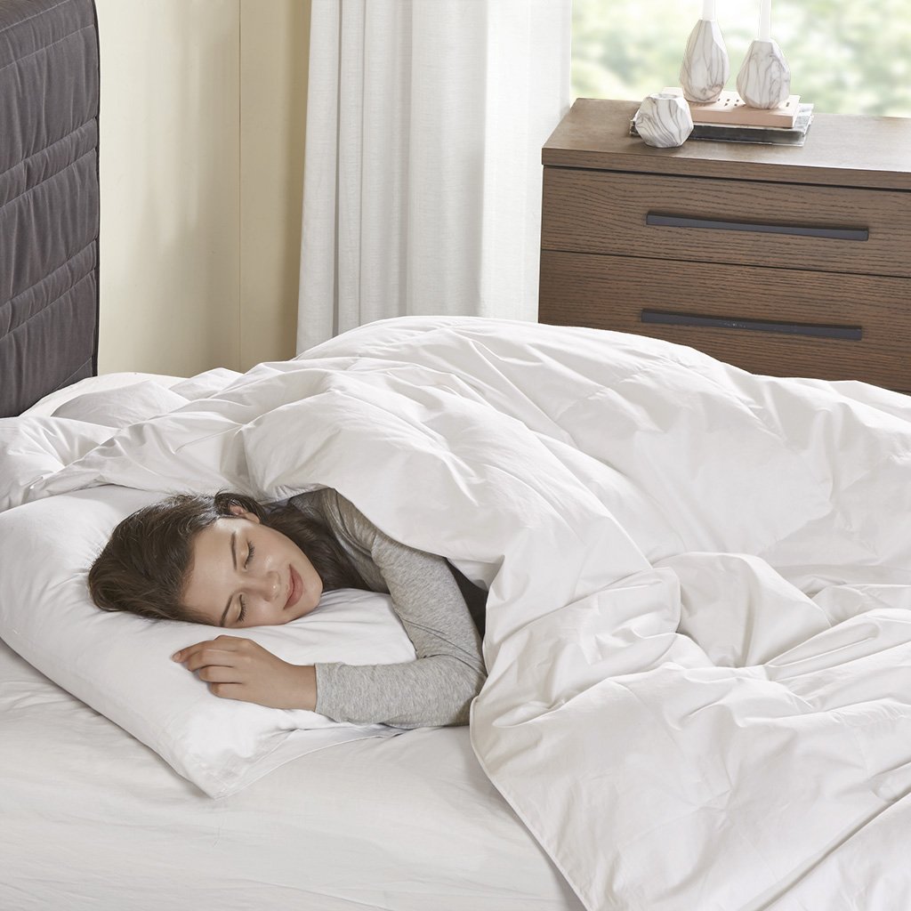 Sleep Philosophy True North Oversized Quilted Down Comforter 100% Cotton Percale Cover Downproof, Feather Blend Duvet Insert, Modern Luxe All Season Bed Set, King, Extra Warm