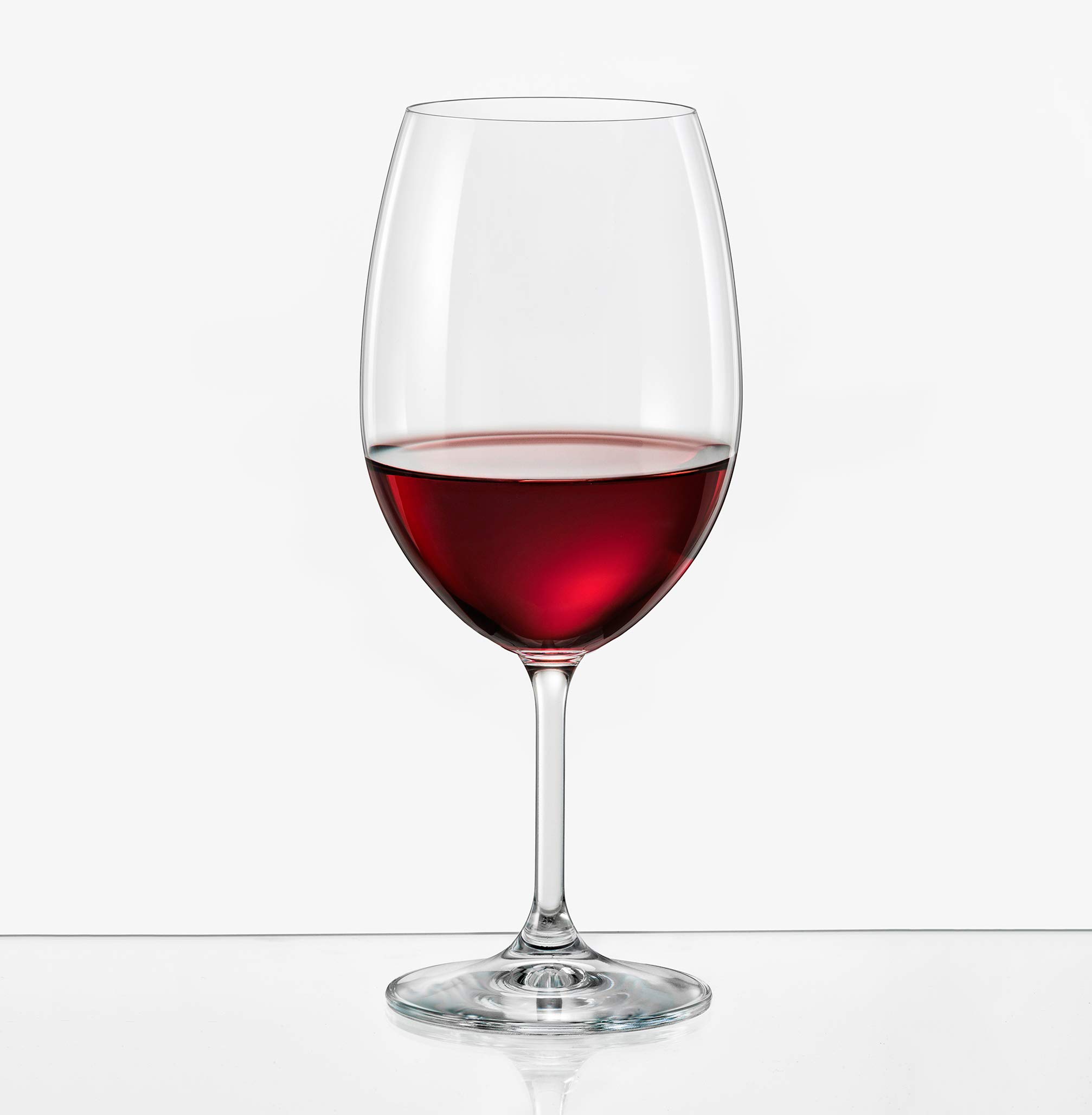 Wine Glass, Water, Goblet Glasses, Clear, Crystal, Set of 6, Stemmed Glass, by Barski, Made in Europe, 24 oz.
