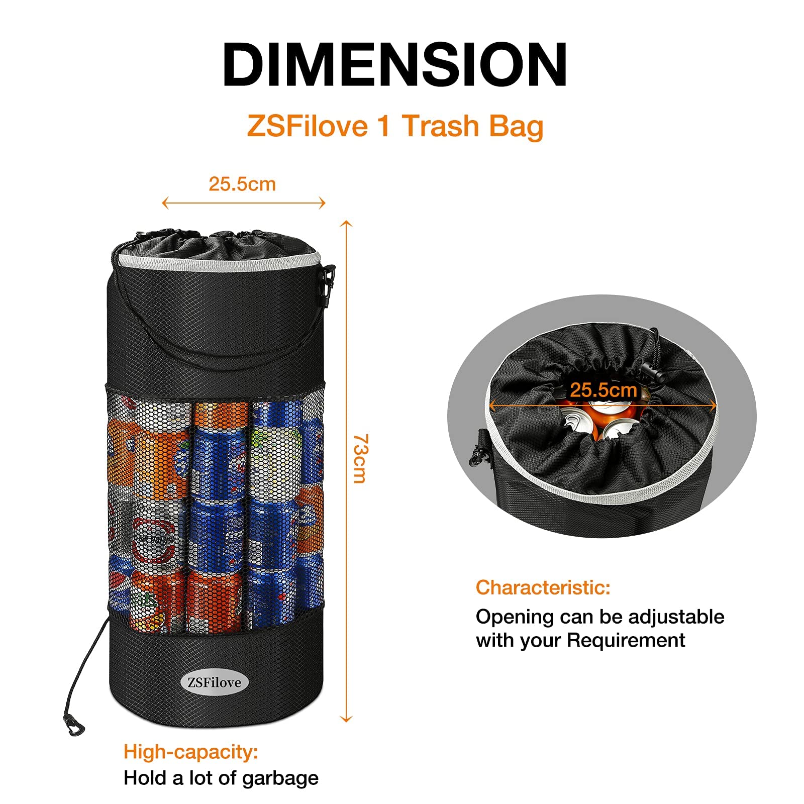 ZSFilove Boat Trash Bags Mesh Boat Trash Can,Boat Trash Bag for Your Boat, Kayak, or Camper