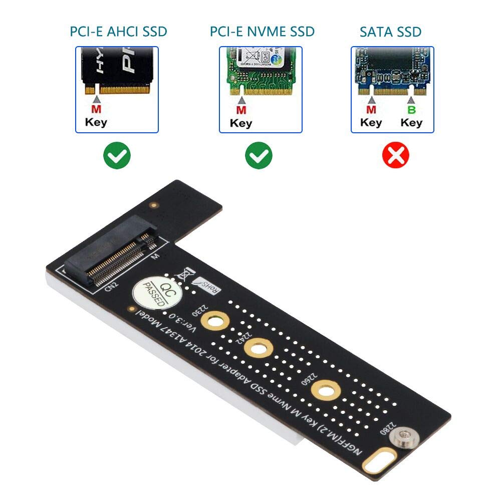 Timack M.2 NGFF M-Key NVME SSD Converter Card Adapter for 2014 MacBook Mini A1347 MEGEN2 MEGEM2 MEGEQ2 NVME SSD