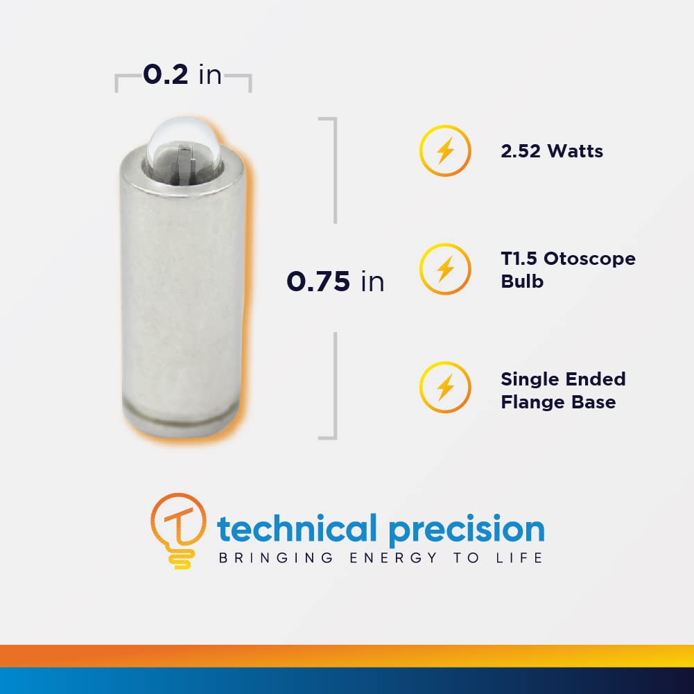Technical Precision 3.5V Halogen Medical Diagnostic Bulb Replacement for Welch Allyn 04900, 4900, 11620, 11630, 11720, 11730, 11735, 04900-U Light Bulbs by Technical Precision - Clear - 1 Pack