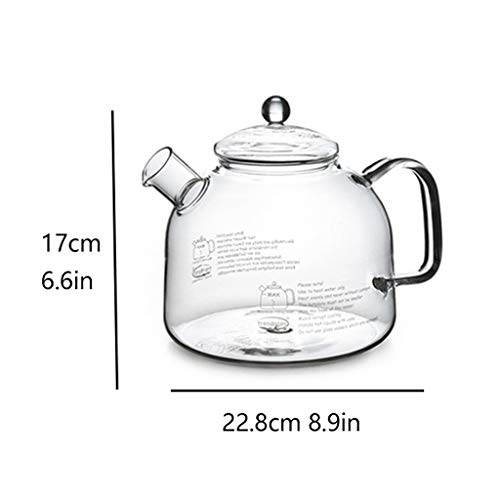 ZNZN Glass Kettle Clear Camping Kettle Creative Portable Ultra Light Kettle Teapot Coffee Maker Quick Boiling (1.75L (59.1oz) Multifunctional Water Kettle