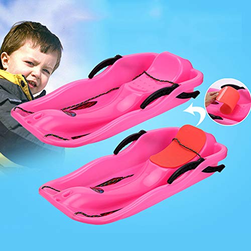Yimeezuyu Snow Sled Kids Toboggan Downhill Pull Sled Sand Grass Skiing Snowboard Boat Sleigh for Unisex Kids Adults