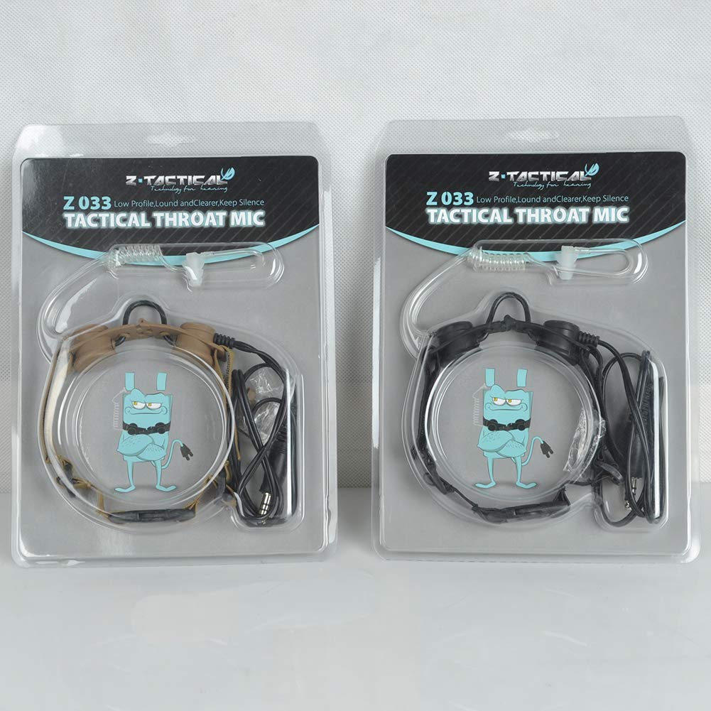 ZTAC】ThroatMic TacticalHeadset AirsoftHeadset Z033 BK