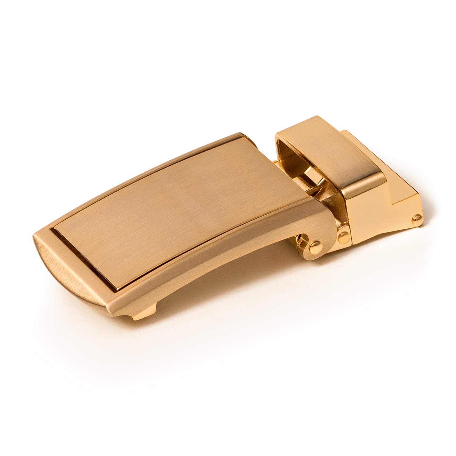 SlideBelts Full Grain Leather Belt (Cognac with Gold Buckle, Up to 44")