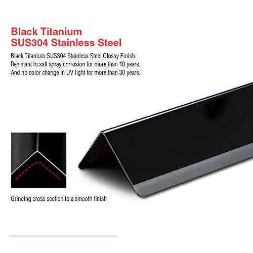 Wall Corner Guard Black SUS 304 Stainless Steel Edge Protector Decoration Corner Shield Baby proofing Edge Bumpers Strip Table Furniture Protector(7.87 inches Glue is not Included)