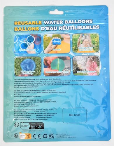 Tlitlimom Reusable Water Splash Balloon, 1 Count, Outdoor, Unisex, Suitable for Swimming Pool, Beach, Park, Yard, No Clean Hassle, Easy to Fill, Mesh Bag Included, Unique Design
