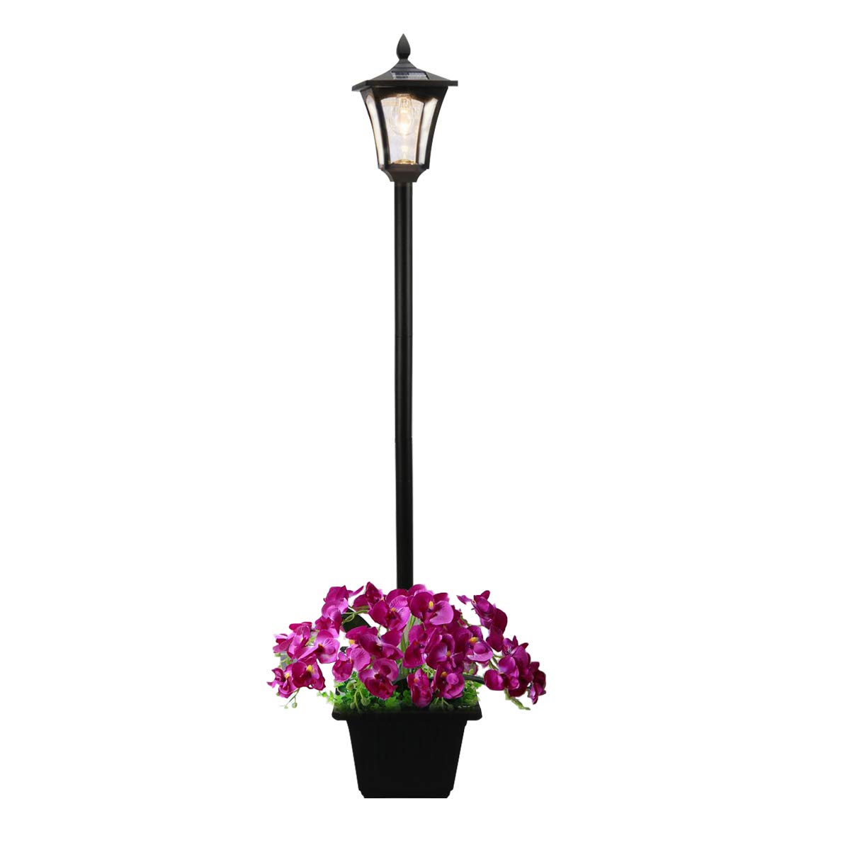 Timechee 71.5 Inch Solar Lamp Post Light with Planter, Upgrade Outdoor Waterproof Solar Post Lights, Solar Powered Garden Street Lights for Lawn, Pathway, Backyard, Patio, Driveway (71.5 Inch)