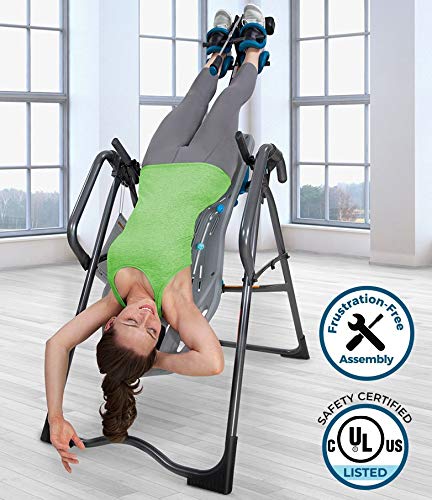 TEETER FitSpine X3 Inversion Table, Deluxe EZ-Reach Ankle System, Back Pain Relief Kit, FDA-Registered (Renewed X3)