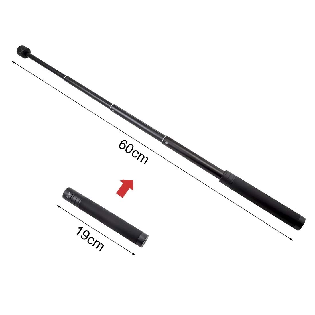 Timemall Action Camera Accessories Handheld Gimbal Aluminum Alloy Extension Rod Tube for Feiyu, Length: 19-60cm,Simple and Practical (Black) (Color : Black)