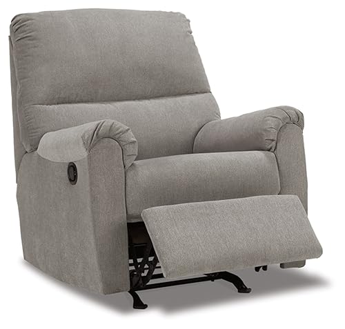 Signature Design by Ashley Miravel Casual Manual Rocker Recliner, Light Gray