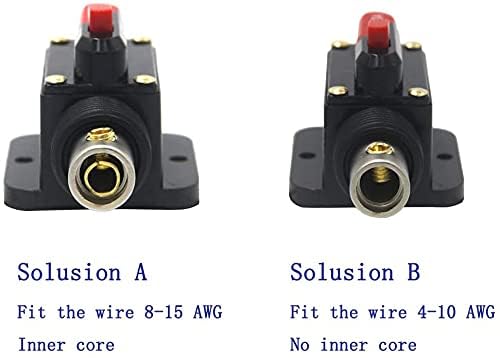 ZOOKOTO 12V-24V DC 125A Car Audio Inline Circuit Breaker Reset Fuse Holders Inverter for Stereo Switch System Protection 125 Amp