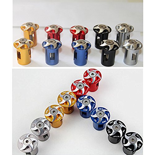 ZZ Lighting One Pair Creative Aluminium Alloy Handlebar End Plug Cross Axle Plug for Mountain Bike (Black)