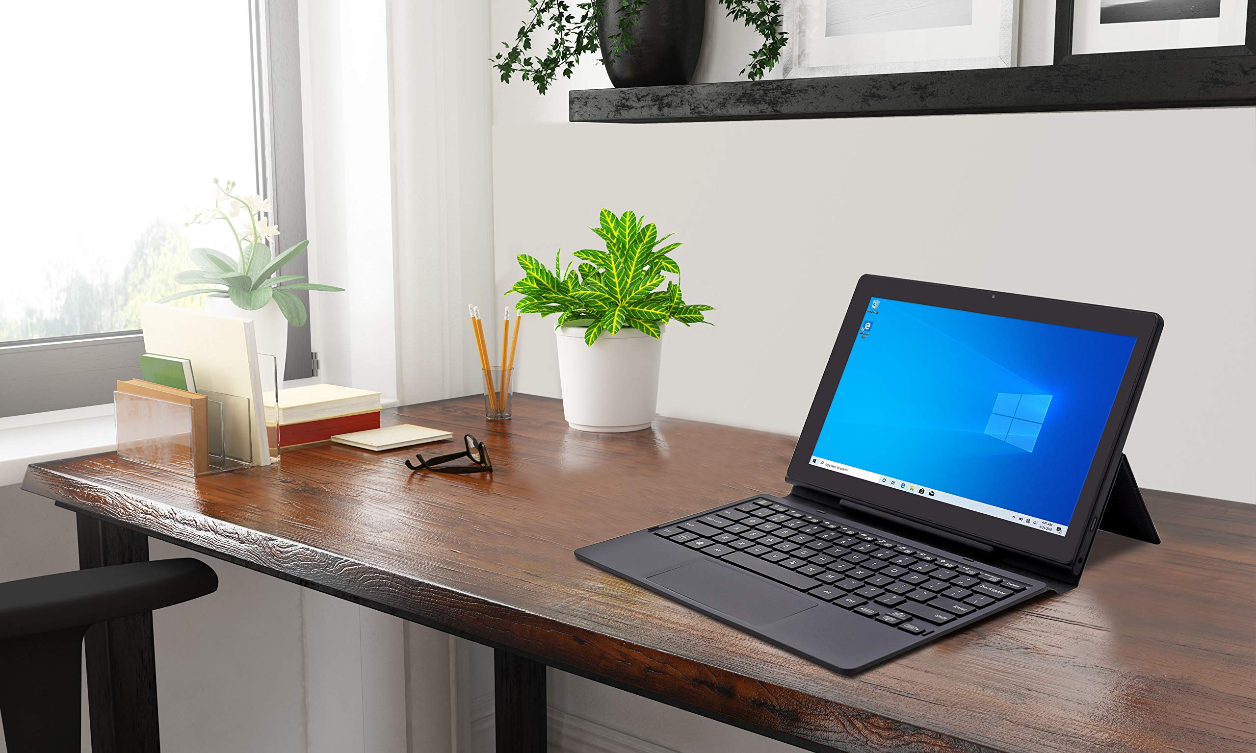 Venturer 11.6" Windows 10 (Free Upgrade to Windows 11 When Available) Laptop/Tablet with Keyboard, 64GB Storage, 4GB RAM, Intel Pentium N5000 Processor, FHD Display