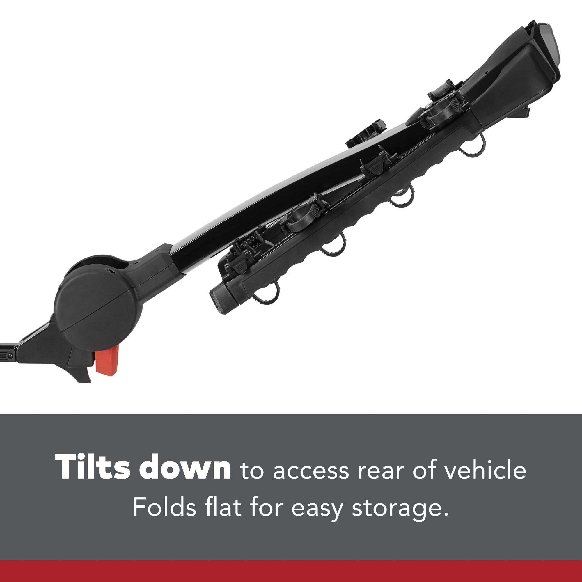 YAKIMA, FullTilt Tilting Hitch Mount Hanging Bike Rack, 4 Bike Capacity, Anti Sway, Lockable, Compatible with both 1-1/4" and 2" hitch receivers