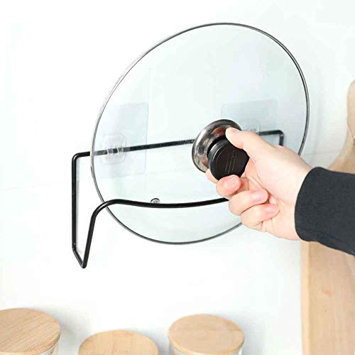 WUDILU Creative Wall Mounted Pot Lid Holder Kitchen Cutting Board Towel Pan Cover Hanging Drainage Drying Rack Cooker Stand (Color : D)