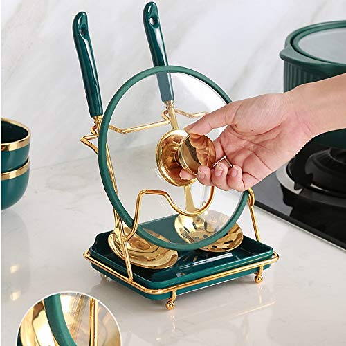 WUDILU Kitchen Stainless Steel Pot Lid Shelf Kitchen Organizer Pan Cover Lid Rack Stand Sponge Spoon Holder Dish Rack