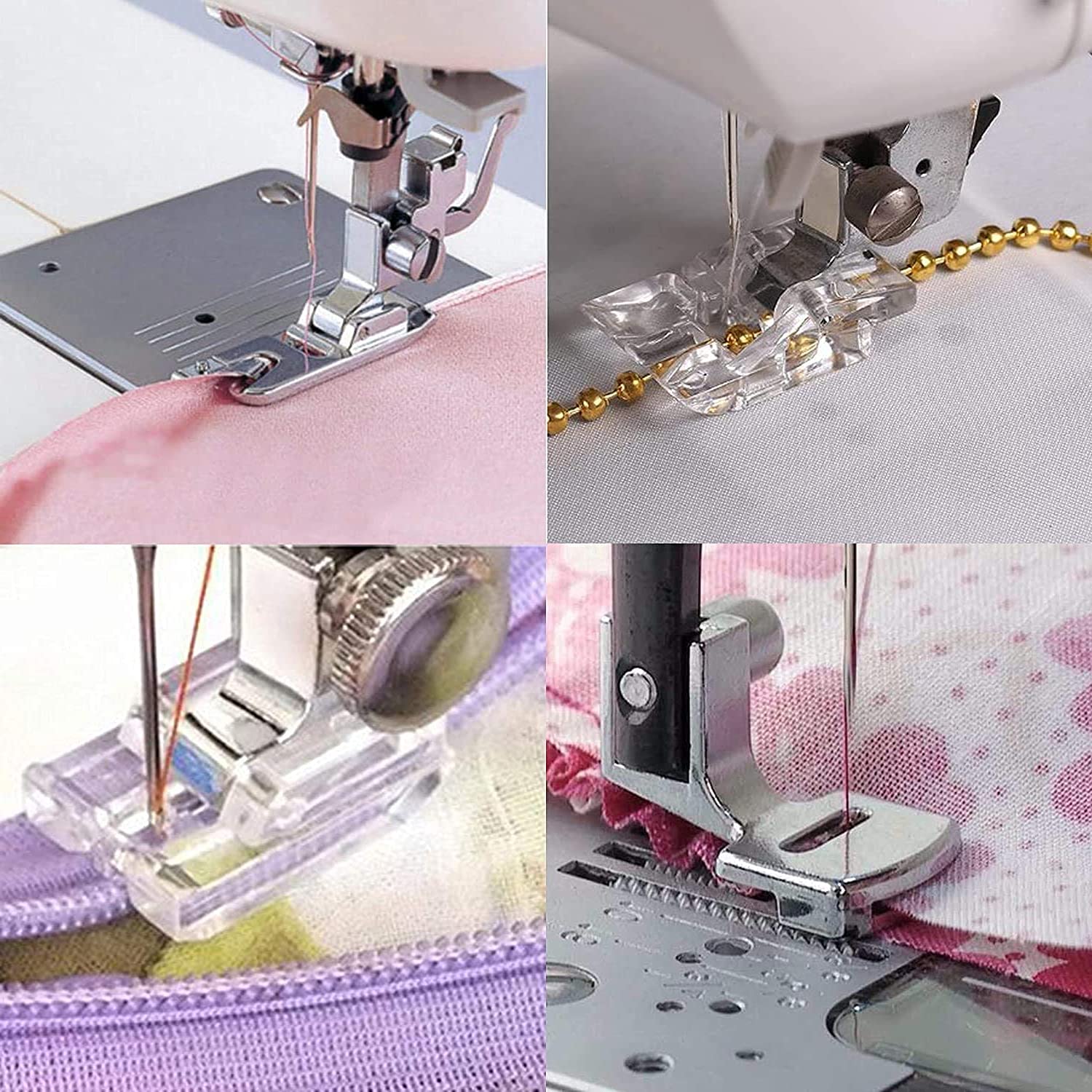 YOFAN 11 pcs Sewing Machine Presser Feet Set,Multifunction Presser Foot Parts Accessories for Brother, Babylock, Singer, Janome, Kenmore (11-Pack #2)
