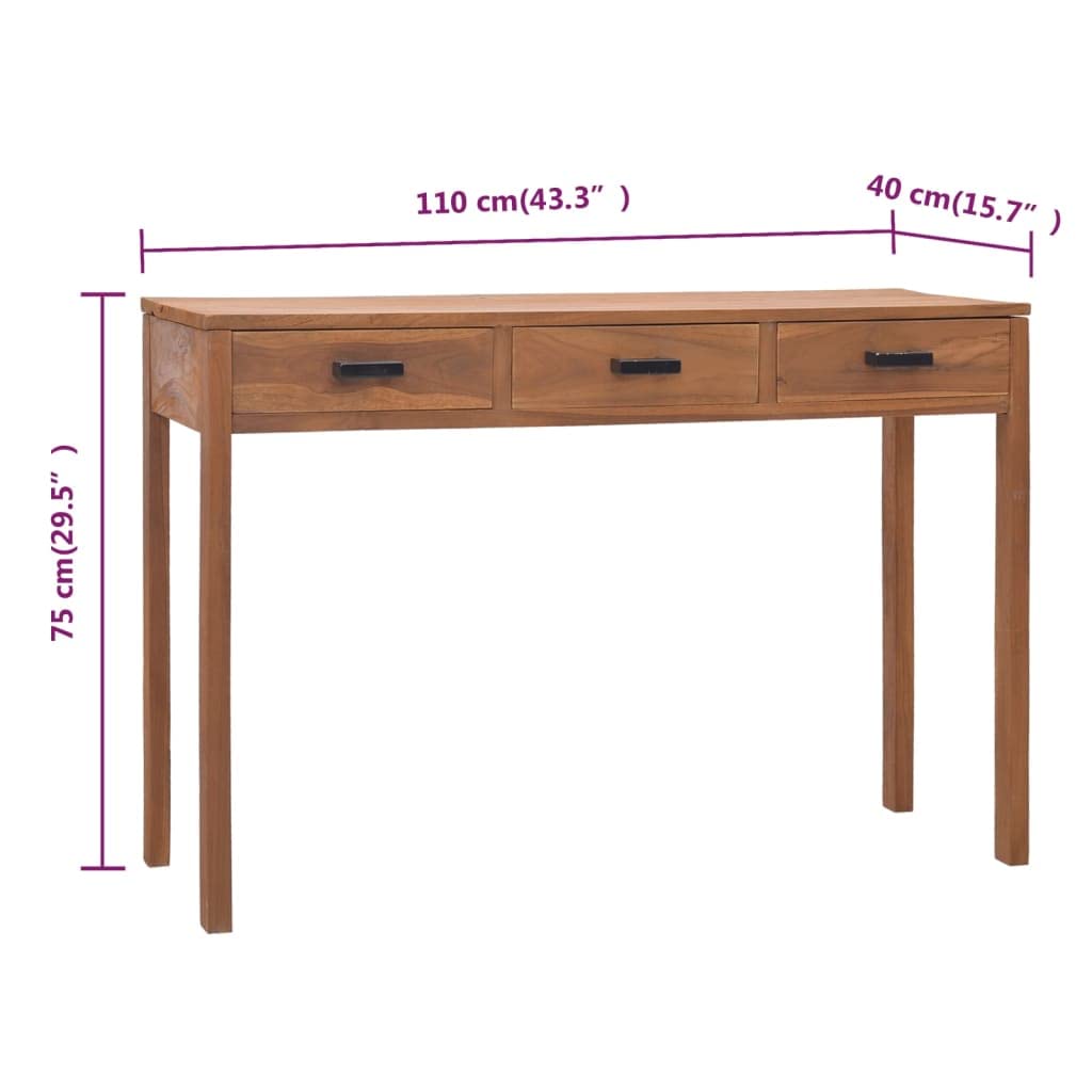 ZQQLVOO Small Computer Desk,with Drawer,School Writing Desk,Study Desk,Work Home Office Desk for Small Space,Office Desk 31.9"x15.7"x29.5" Solid Teak Wood