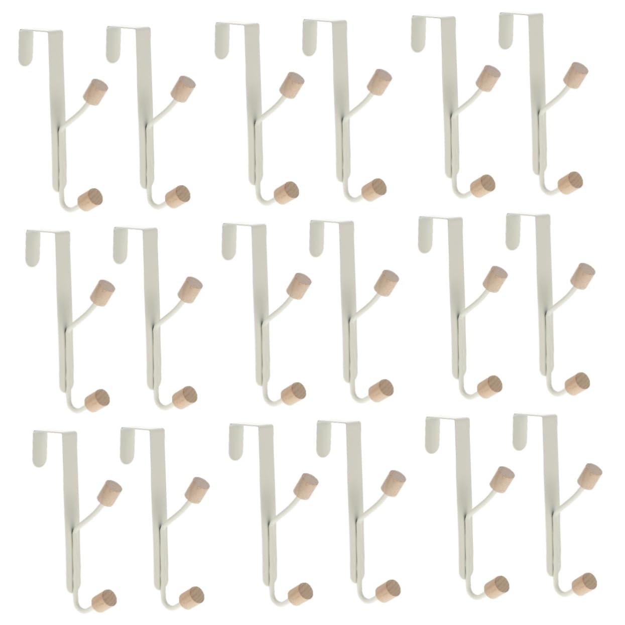 Zerodeko 18 Pcs Coat Hook Behind Door Behind Door Hooks Over Door Towel Hanger Hooks for Hanging Coats Over The Door Coat Hook Storage Hangers Storage Hook White Hook Rack Wood Hook up