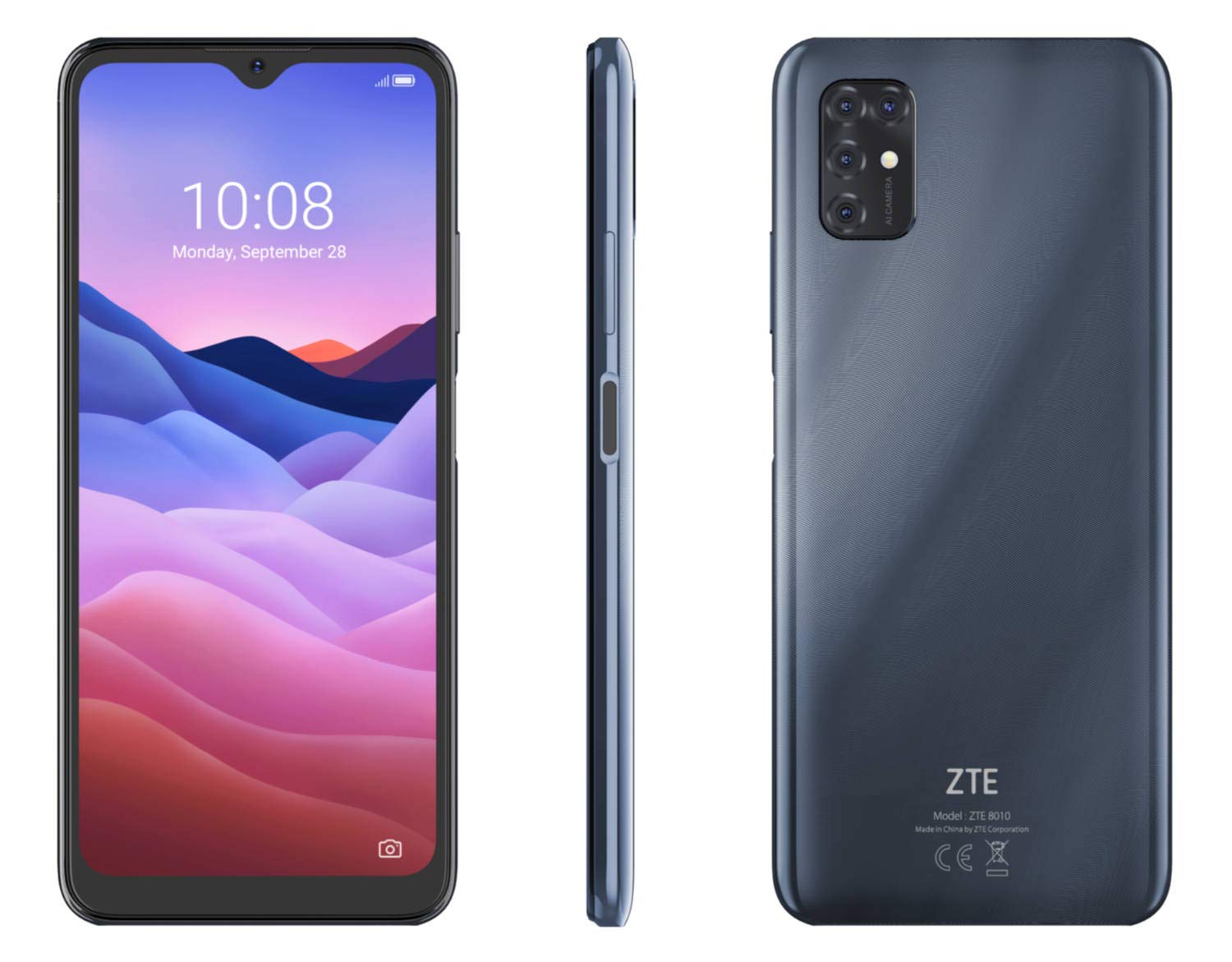 ZTE Blade V2020 Smart 4G LTE Volte GSM Unlocked 128GB 48MP Quad Camera 6.82" 8010 Octa Core Android 10 Works Worldwide (Not for Verizon/Boost) (Black, 128GB)