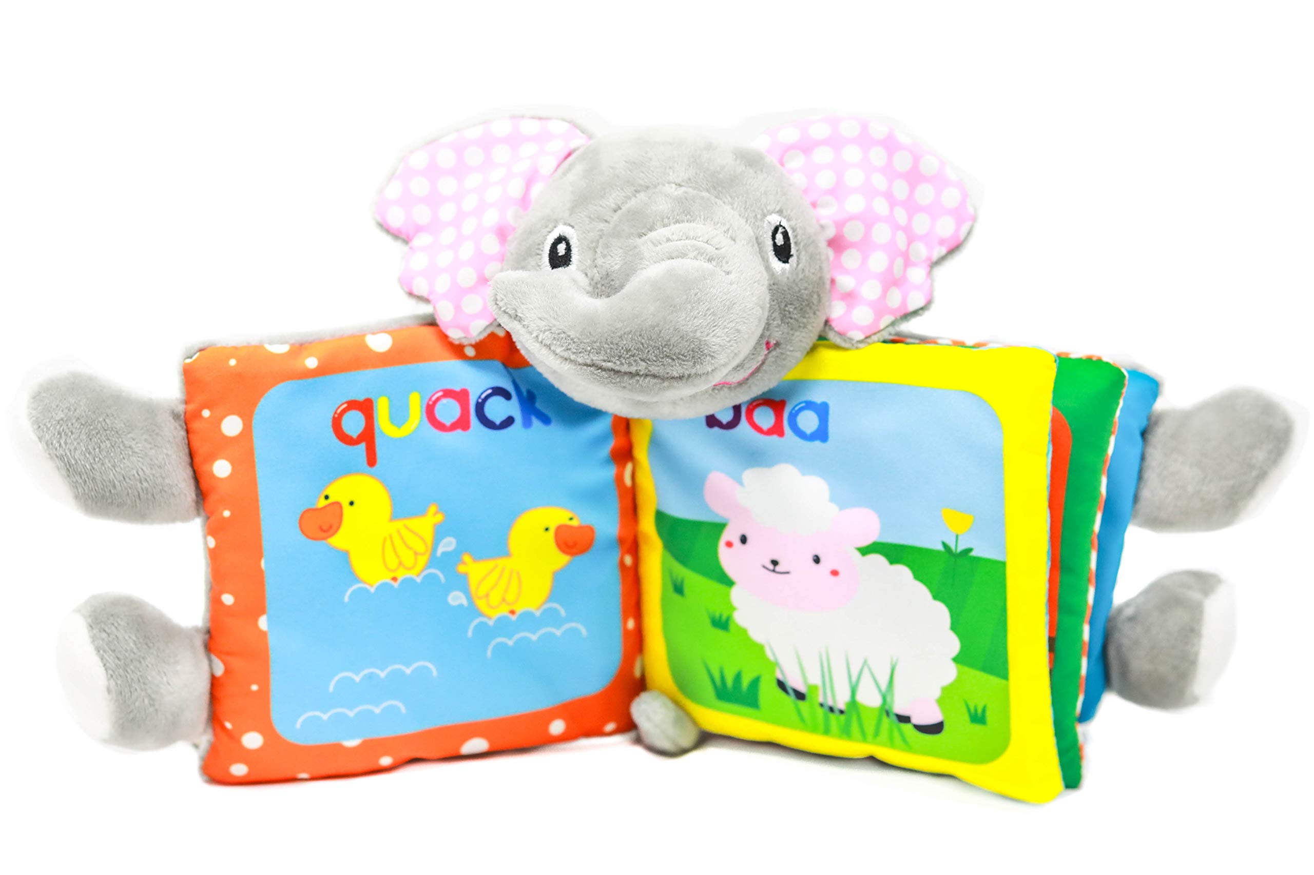 Super Soft Elephant Baby Book β Exciting, Vibrant, and Inviting Pages Filled with 6 Favorite Farm Animals β Machine Washable β for Ages 3 Months to 18 Months