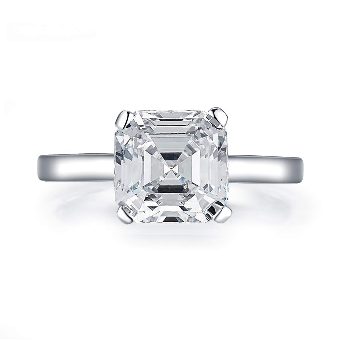 YUNKAI Engagement Ring for Women, 925 Sterling Silver Cubic Zirconia Wedding Ring Christmas Gift